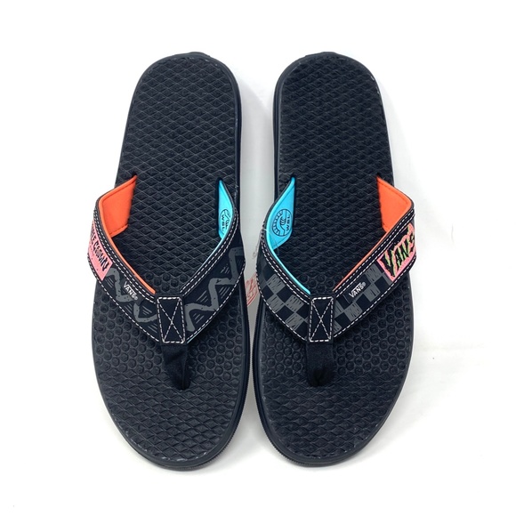 Vans | Shoes | Vans Flip Flops La Costa Slide Multi Black Mens Size ...